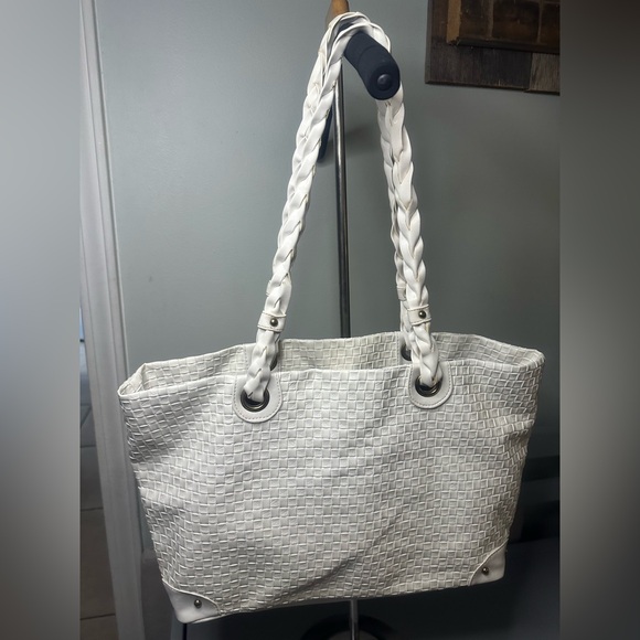 Bags | Elegant White Woven Tote Bag Brand New Large Tote Purse | Poshmark